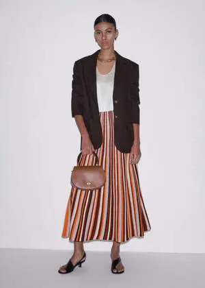 ME+EM Textured Stripe Knit Maxi Skirt