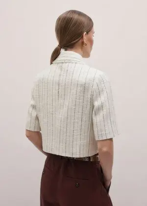 ME+EM Textured Stripe Cropped Jacket