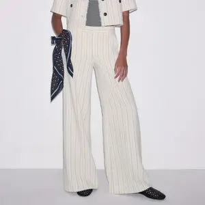 ME+EM Textured Stripe Cropped Jacket