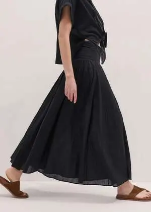 ME+EM Cotton Gauze Maxi Skirt With Slip