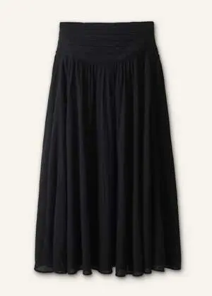 ME+EM Cotton Gauze Maxi Skirt With Slip - Black