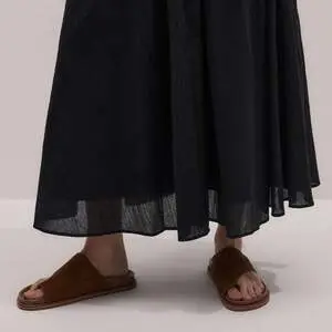 ME+EM Cotton Gauze Maxi Skirt With Slip - Black