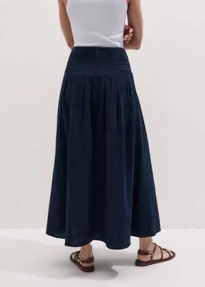 ME+EM Relaxed Maxi Skirt - Navy