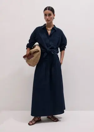 ME+EM Relaxed Maxi Skirt - Navy