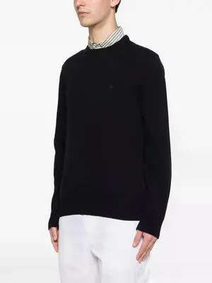 Emporio Armani Logo-embroidered Crew-neck Sweater - Blue
