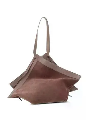 Yuzefi Large Wonton Suede Tote Bag - Brown