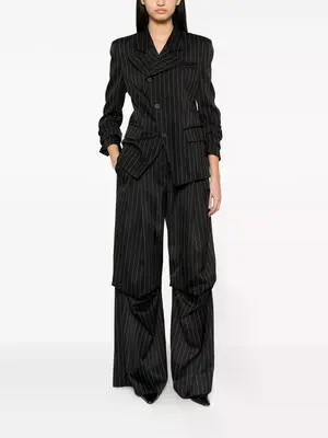 ANIYE BY Pinstripe Draped Trousers - Black