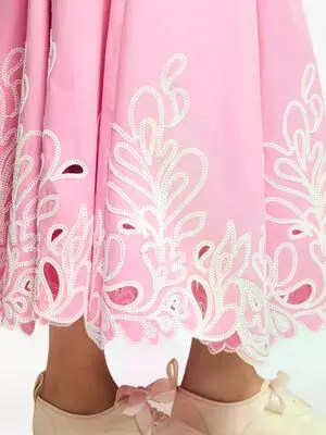 Cinq À Sept Espe Pailey Bloom Embroidered Flared Skirt - Pink