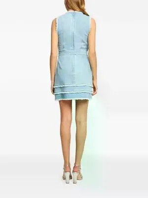 Cinq À Sept Mindie Frayed-trim Dress - Blue
