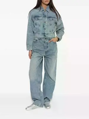 Fear Of God Cropped Denim Jacket - Blue