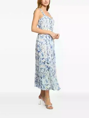 Cinq À Sept Marmo Heirloom Petals Floral-print Dress - Blue