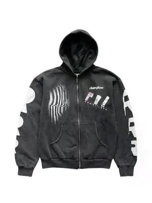 RRR123 Graphic-print Hoodie - Grey