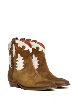 GISEL MOIRE Guinea Panelled Western Boots
