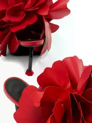 Givenchy Floral-appliqué Leather Heeled Sandals