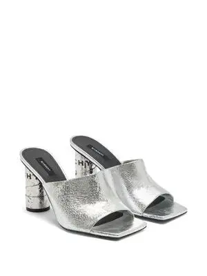 Givenchy Tape Logo-print Heeled Sandals - Silver