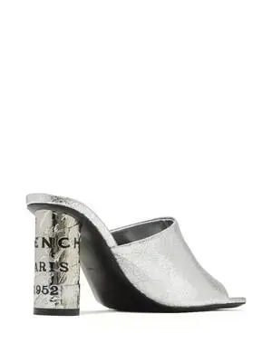 Givenchy Tape Logo-print Heeled Sandals - Silver