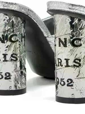 Givenchy Tape Logo-print Heeled Sandals - Silver