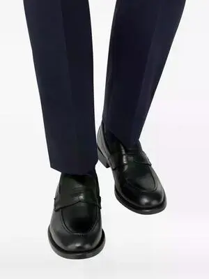Boggi Milano Brushed-leather Blake-construction Loafers - Black