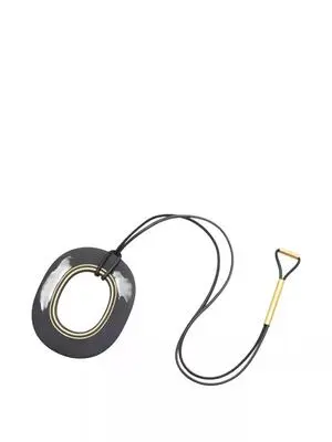Hermès 2000s Wood Pendant Necklace - Black