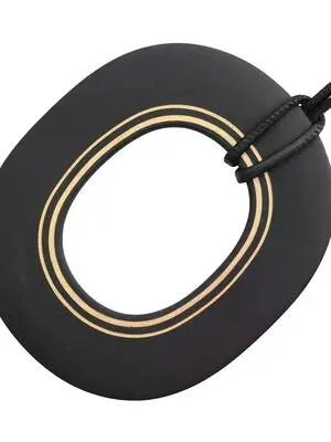 Hermès 2000s Wood Pendant Necklace - Black