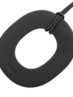 Hermès 2000s Wood Pendant Necklace - Black
