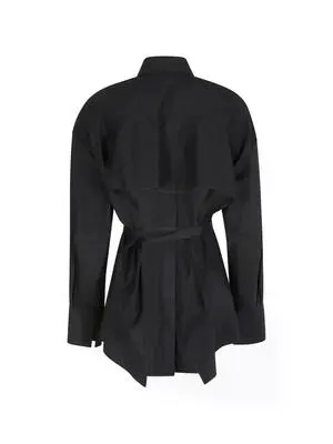 Federica Tosi Belted Open-back Shirt - Black