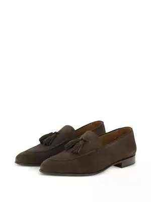 Boggi Milano Suede Leather Loafers With Tassels
