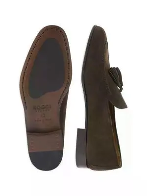 Boggi Milano Suede Leather Loafers With Tassels
