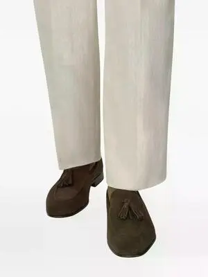 Boggi Milano Suede Leather Loafers With Tassels