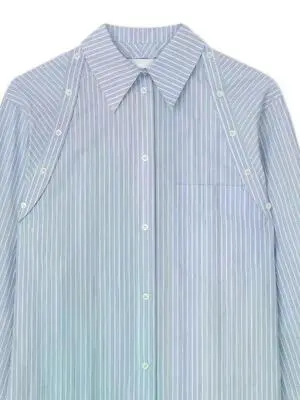 Nanushka Button-off-shoulder Striped Shirt