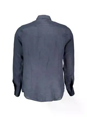 LA MARTINA Logo-embroidered Linen Shirt - Blue