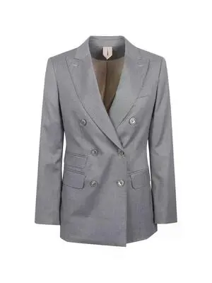 Max Mara Double-breasted Virgin Wool Jacket - Grey