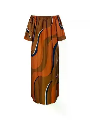 MAPOÉSIE Palao Madone Printed Off-shoulder Dress