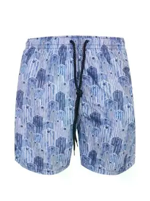 DRUMOHR Slub-texture Drawstring Shorts - Blue