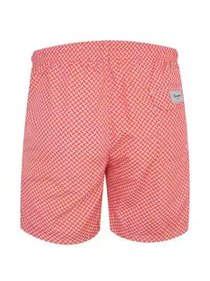DRUMOHR Geometric-print Drawstring Shorts - Orange