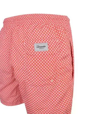 DRUMOHR Geometric-print Drawstring Shorts - Orange