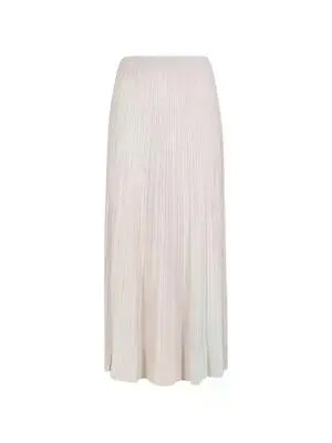 ROBERTO COLLINA Metallic Ribbed-knit Midi Skirt - Neutrals
