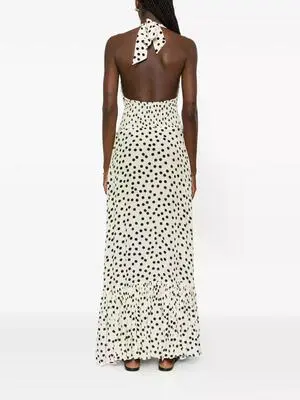 LESLIE AMON Polka Dot Maxi Dress