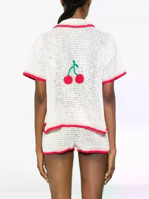 LESLIE AMON La Ruby Crochet Shirt