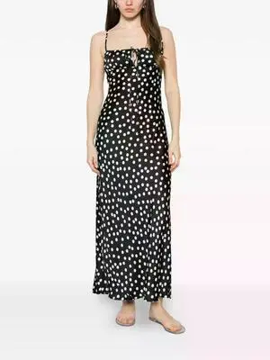 LESLIE AMON Polka-dot Slip Dress
