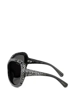 SWAROVSKI Crystal-embellished Butterfly-frame Sunglasses - Black