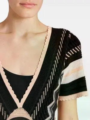 TEMPERLEY LONDON Meryl V-neck Midi Dress - Black