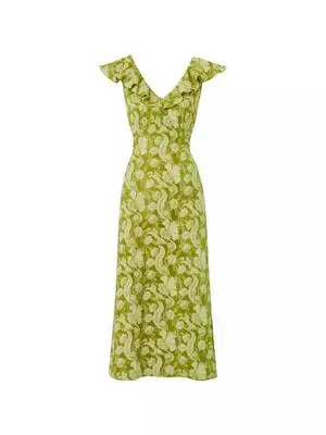 TEMPERLEY LONDON Celine Ruffled Floral-print Dress - Green
