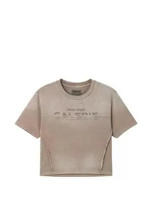MUSIUM DIV. Logo-print Cut-out T-shirt - Neutrals