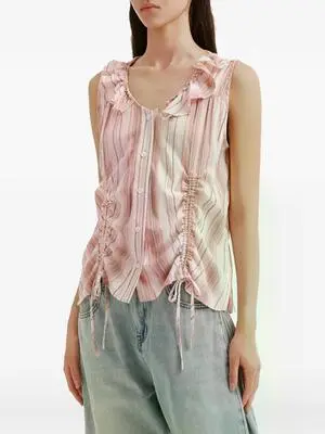 B+AB Striped Ruffled Top
