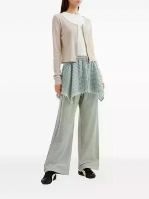 MINI CREAM Check-print Layered Track Pants