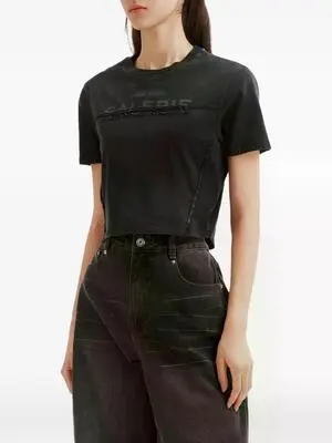 MUSIUM DIV. Cut-out Frayed T-shirt - Black