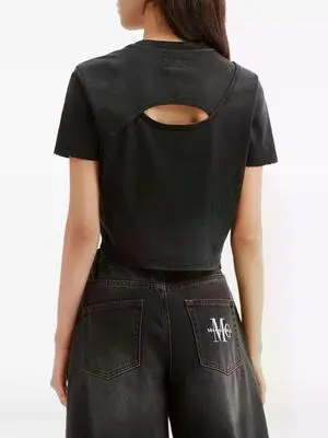 MUSIUM DIV. Cut-out Frayed T-shirt - Black