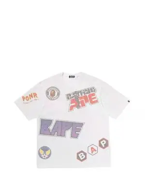 A BATHING APE Glitter-effect Logo-print T-shirt - White