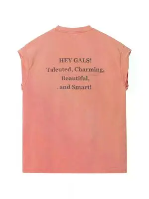 B+AB Sleeveless T-shirt With Side Slit - Orange